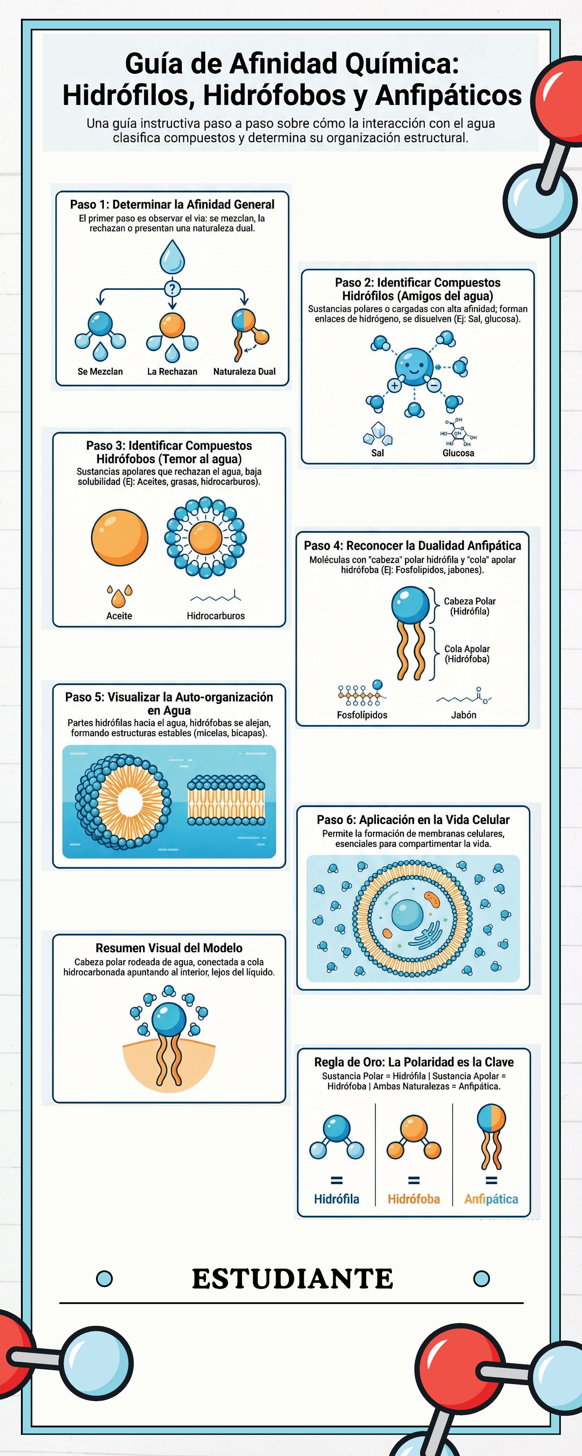 Guía de Afinidad Química: Hidrofílicos, Hidrofóbicos y Anfipáticos ...