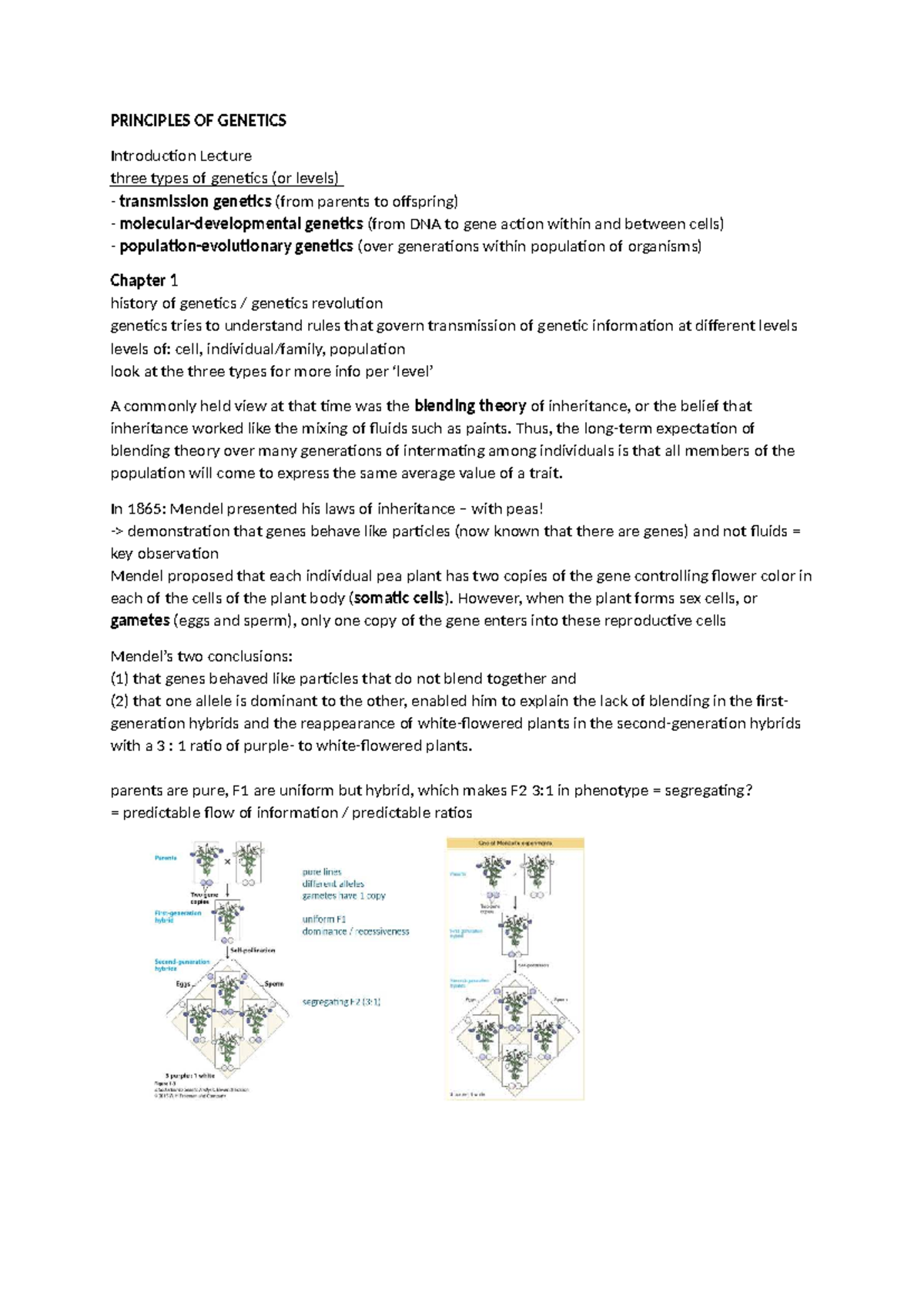 Principles of Genetics: Lecture on Transmission, Inheritance, and ...