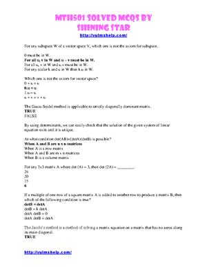 MTH601 Solved MCQs Final TERM BY Junaid - MTH601-Operational Research (Solved MCS’s) LECTURE ...