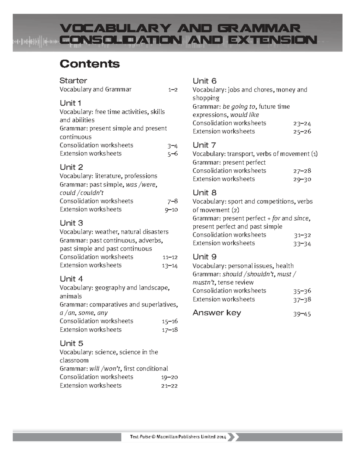2º ESO Vocabulary and Grammar Consolidation & Extension Guide - Studocu