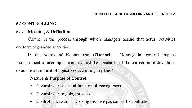 MG8591 Principles of Management: Understanding Control Processes - Studocu
