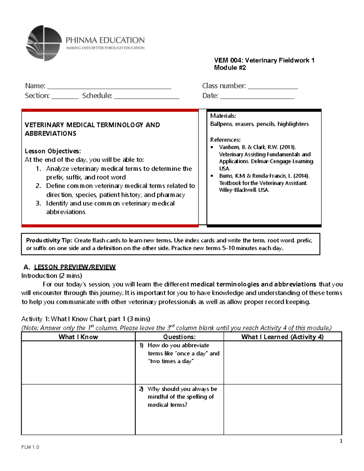 VEM 004: Veterinary Medical Terminology & Abbreviations Lesson Notes ...