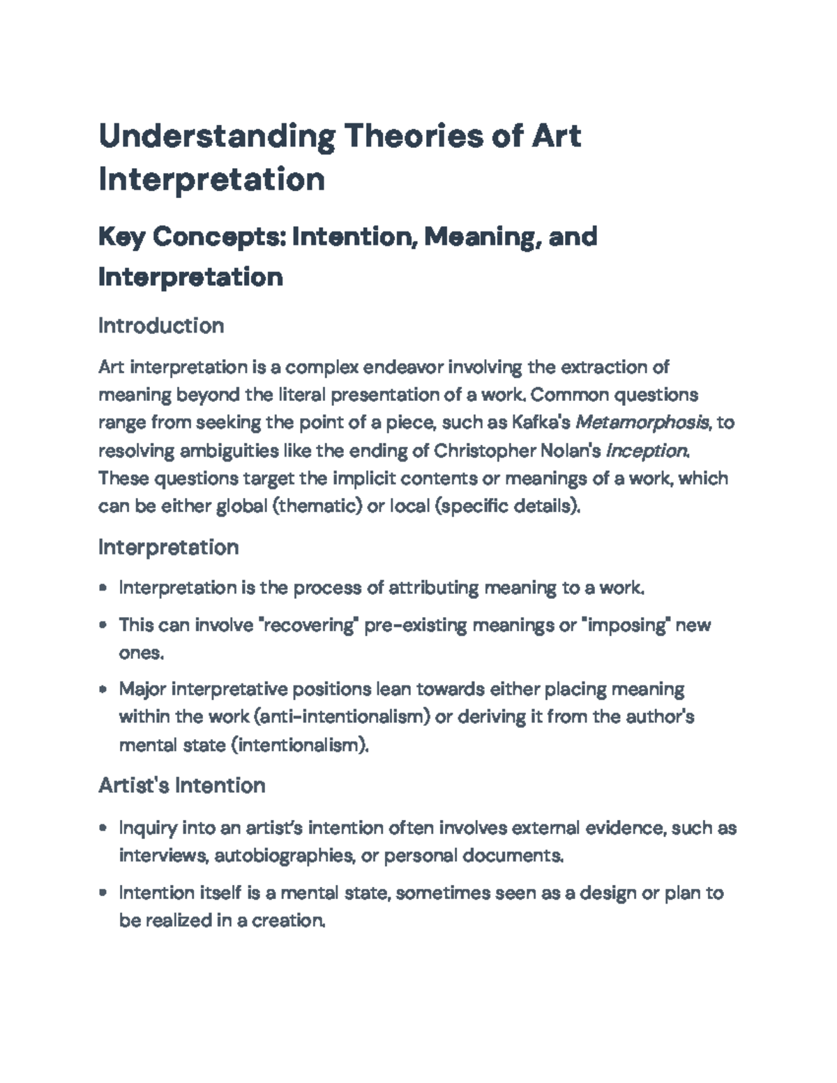 Understanding Art Interpretation Theories: Intentions and Meanings ...