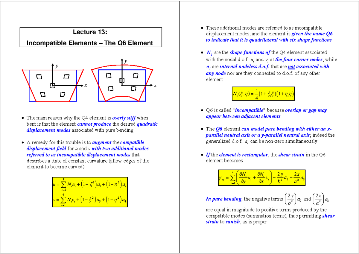 Lecture notes, lecture 13 Incompatible Elements - Lecture 13 ...