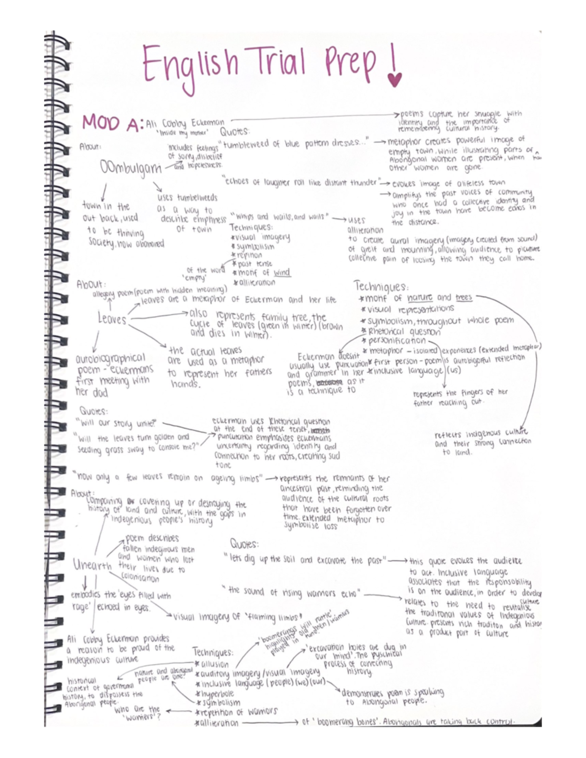 Module A: Ali Cobby Eckerman poem breakdown - English Trial Prep MOD A ...