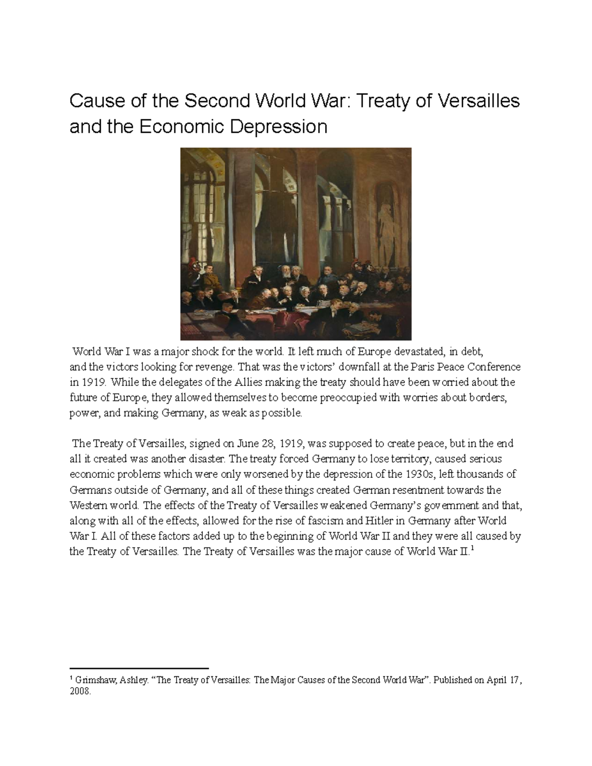 WWII Causes (BA History Hons-SEM IV) - Cause of the Second World War ...