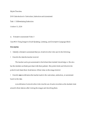 Task 2 Part 1 D091 revised - Skyler Theodora D091 Introduction to ...