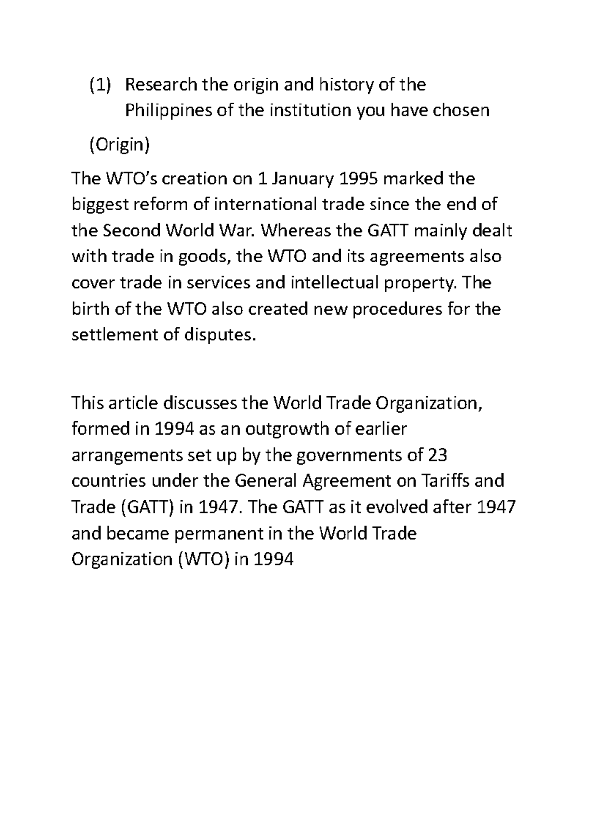 WTO's Role in Philippine Trade: Historical Overview and Impact Analysis ...