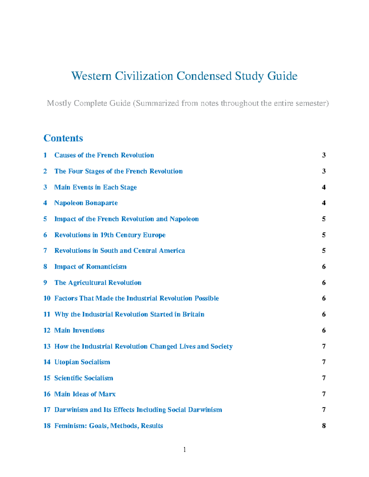 HIST 1360 Final Exam Study Guide: Key Events in Western Civilization ...