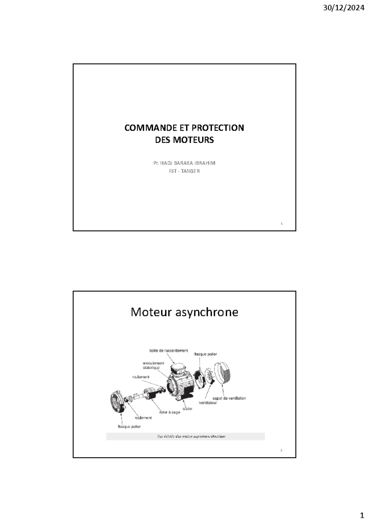 Notes DE Cours - Commande ET Protection Moteur - COMMANDE ET PROTECTION ...