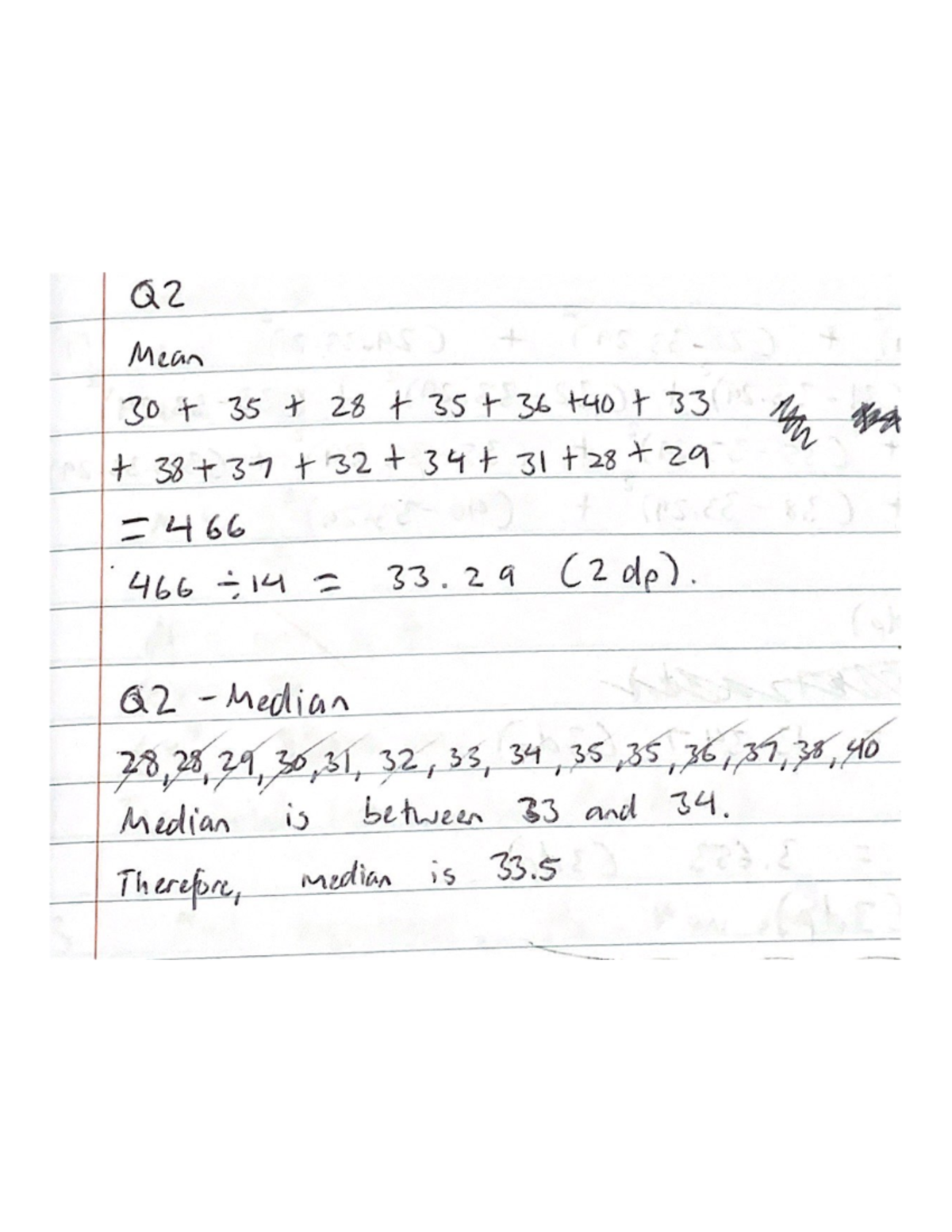 Q2 Statistics Notes: Mean, Median, Mode, and Range Analysis - Studocu