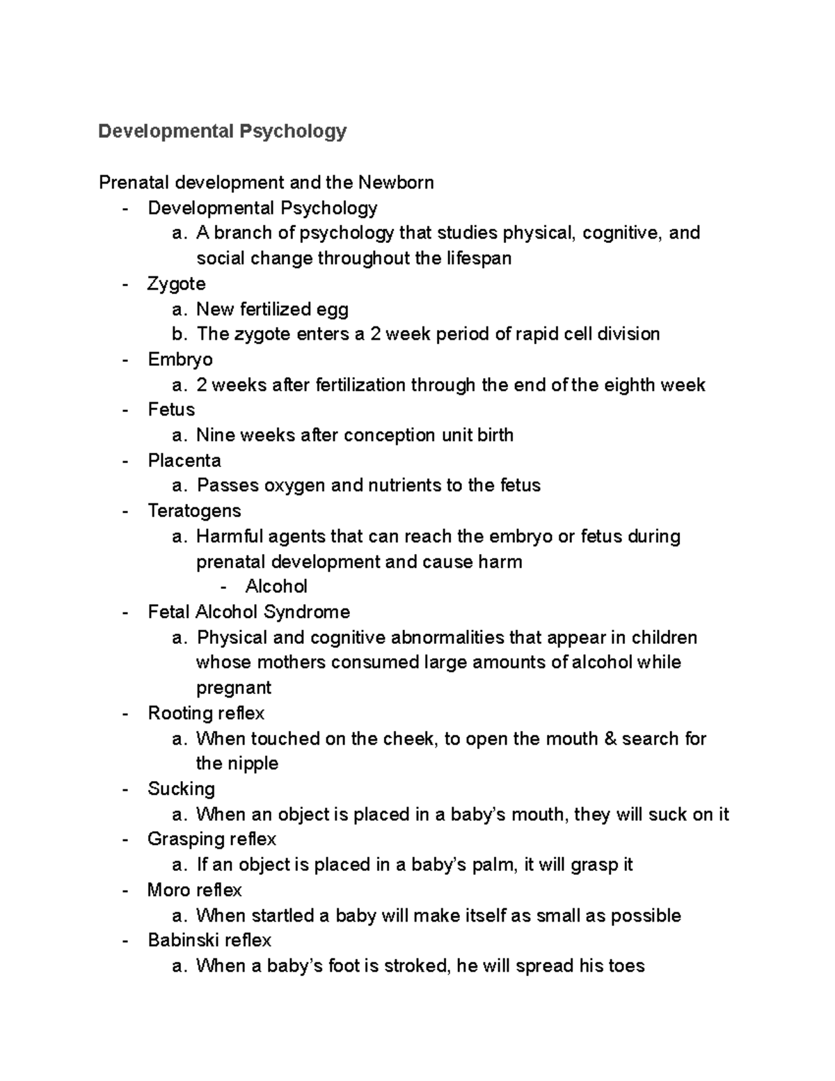 Developmental Psychology Lecture Notes: Key Concepts & Theories - Studocu