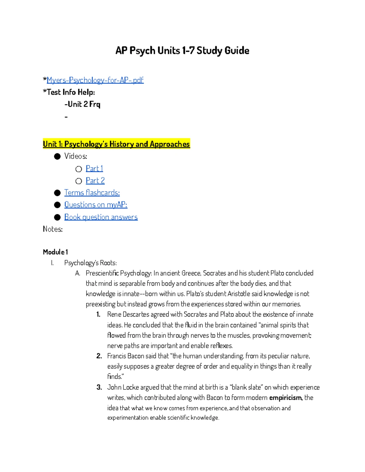 Psych 202 Study Guide: AP Psychology Overview for 2024 Exam Prep - Studocu