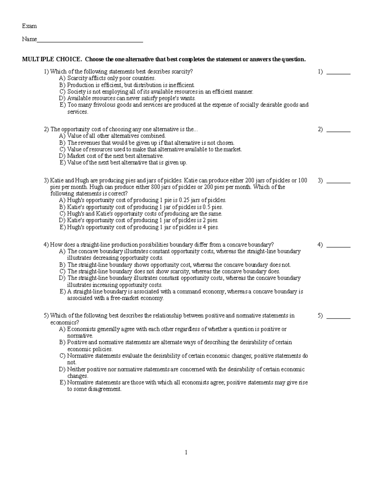 Economics 201 (2021S) final exam multiple choice questions - Studocu