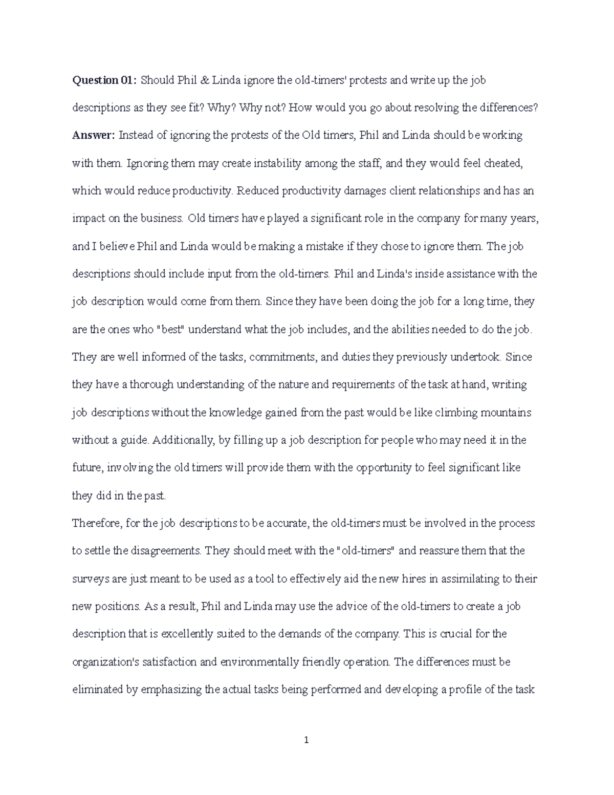 Assignment - 01 - Case study 01, case studies in human resource ...