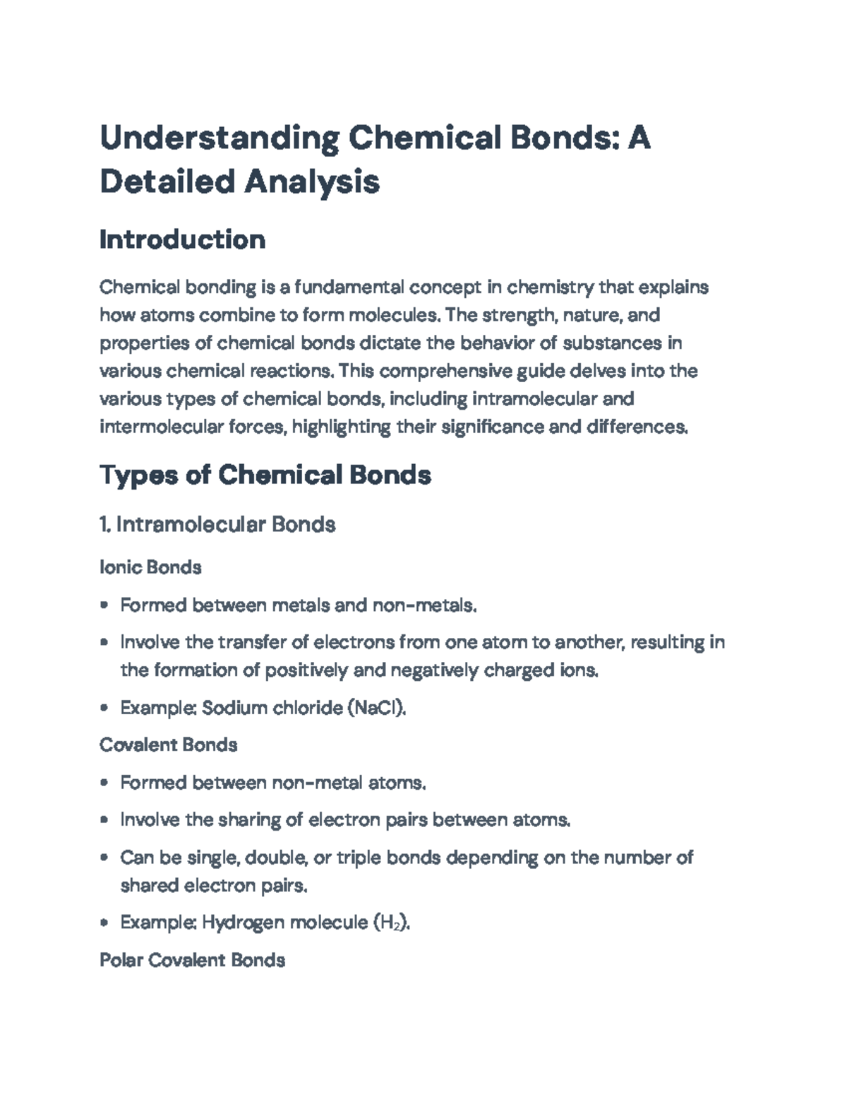 Understanding Chemical Bonds: Types and Significance - Chemistry 101 ...