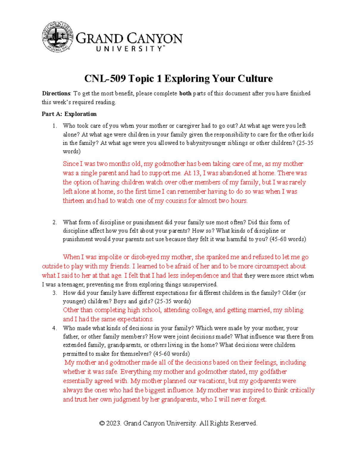 CNL-509 Assignment #1: Cultural Exploration and Reflection - Studocu