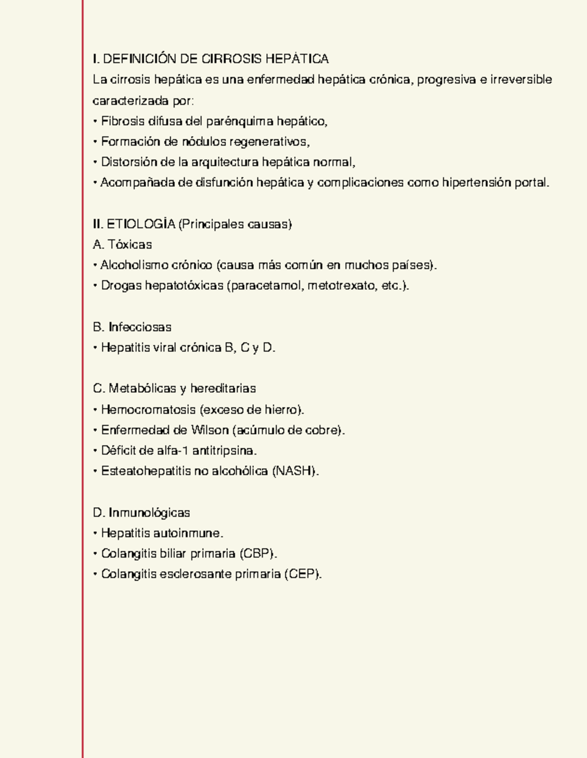 Fisiopatología de la Cirrosis Hepática: Análisis Detallado y Diagnóstico - Studocu