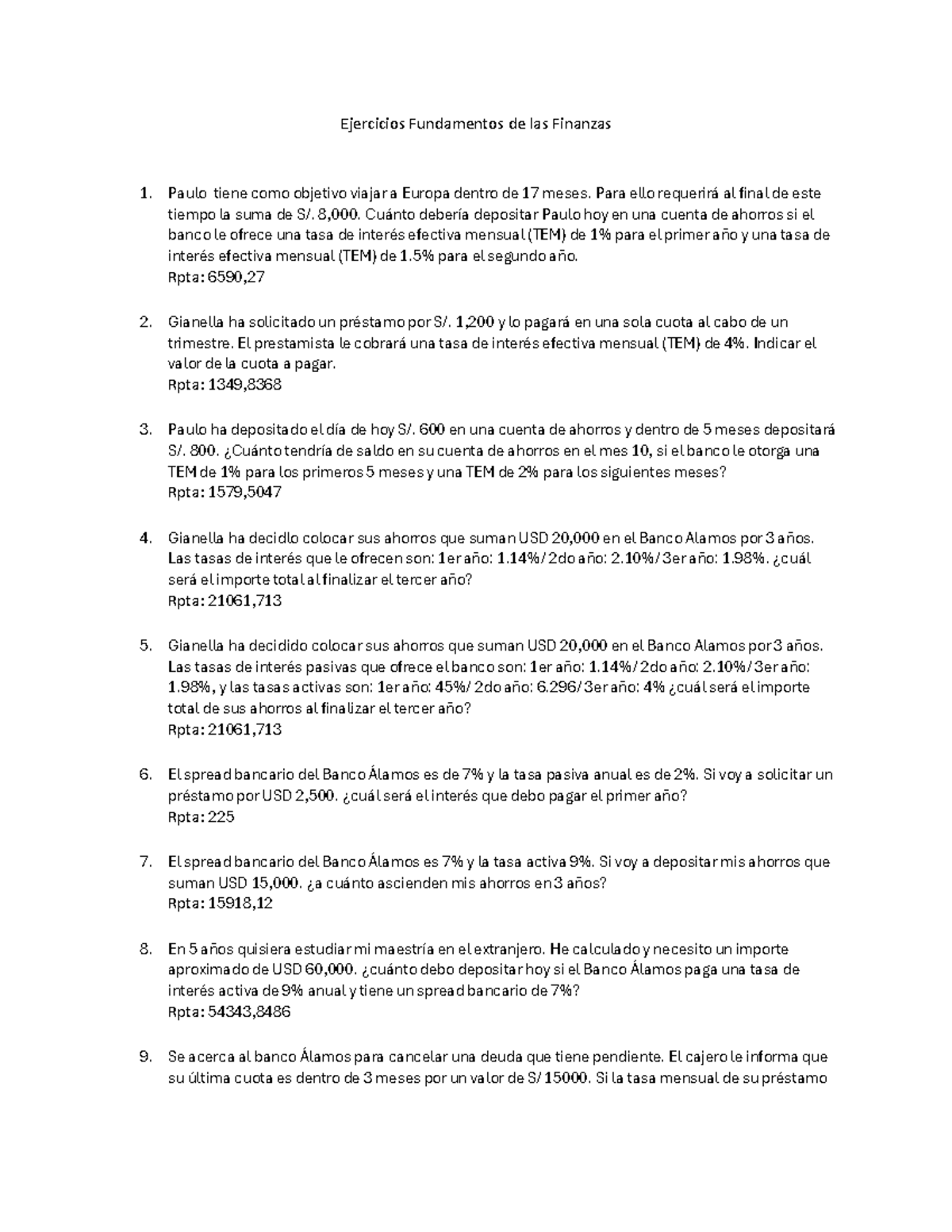 Finanzas ejercicios - Ejercicios Fundamentos de las Finanzas Paulo ...