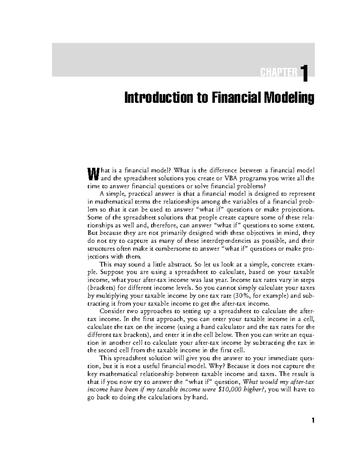 Students reading (excel) - CHAPTER 1 Introduction to Financial Modeling ...