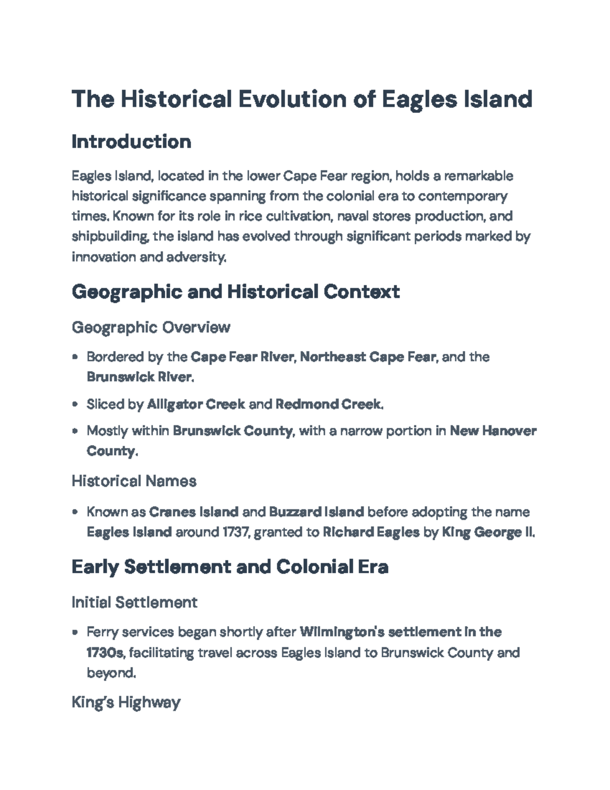 The Historical Evolution of Eagles Island: From Colonial Times to ...