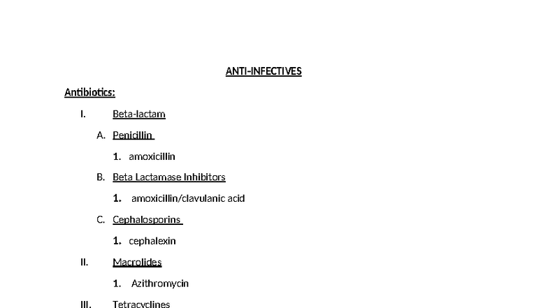 Anti-infective Anti-inflammatories med list Fa2024 - ANTI-INFECTIVES ...