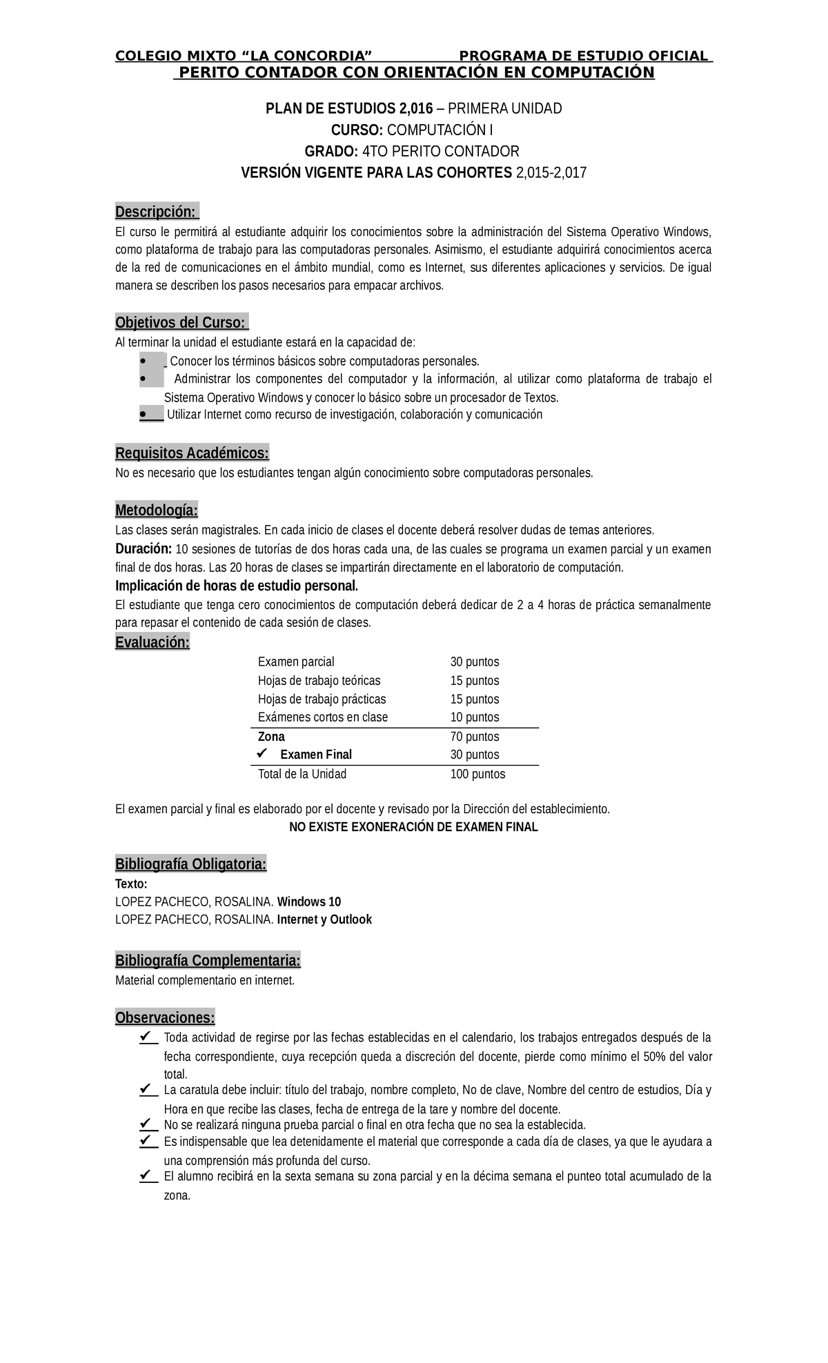 Guía de Estudio para Computación I - Perito Contador COLEGIO MIXTO ...
