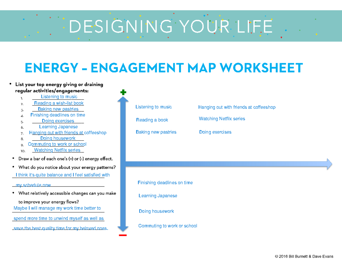 Energy Engagement Worksheet Template for Life Design v21 - Studocu