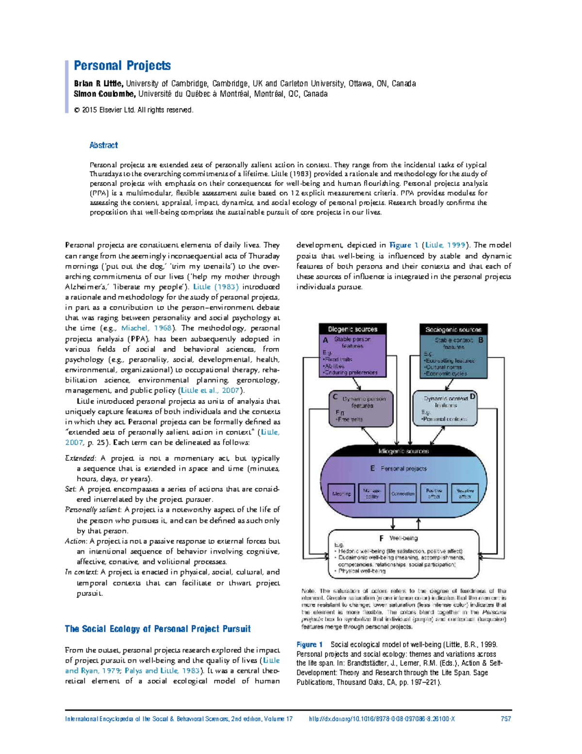 PPA encyc - for Personal Projects Analysis assignment - Brian R Little ...