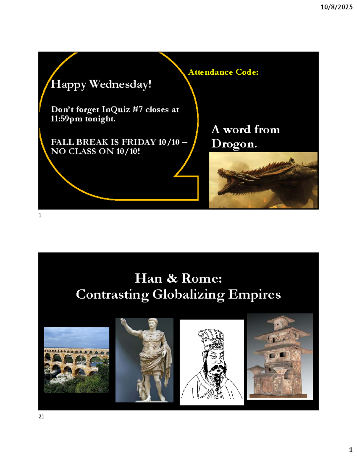 Contrasting Empires: Han China vs. Imperial Rome (HIST 101 Lecture ...