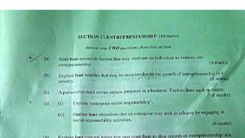301025: Entrepreneurship Exam Questions and Key Concepts - Studocu
