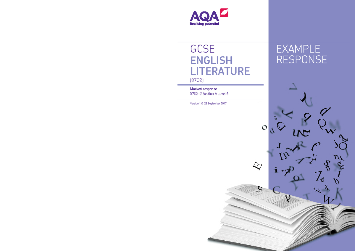 AQA GCSE English Literature Marked Responses (8702) - Example Analysis ...