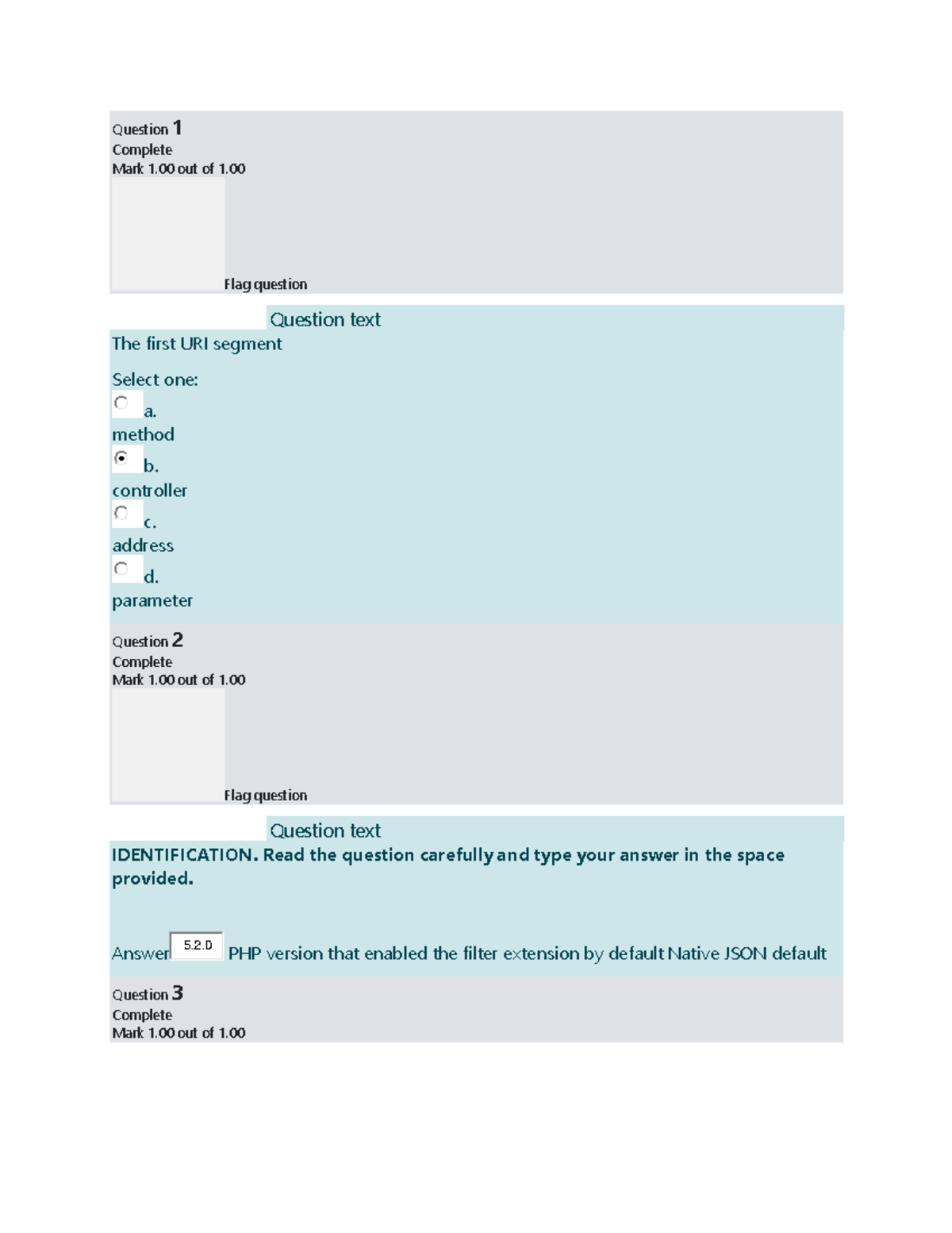 Application Development and Emerging Technology PQ1 Prelim LAB EXAM - Question 1 Complete Mark 1 ...