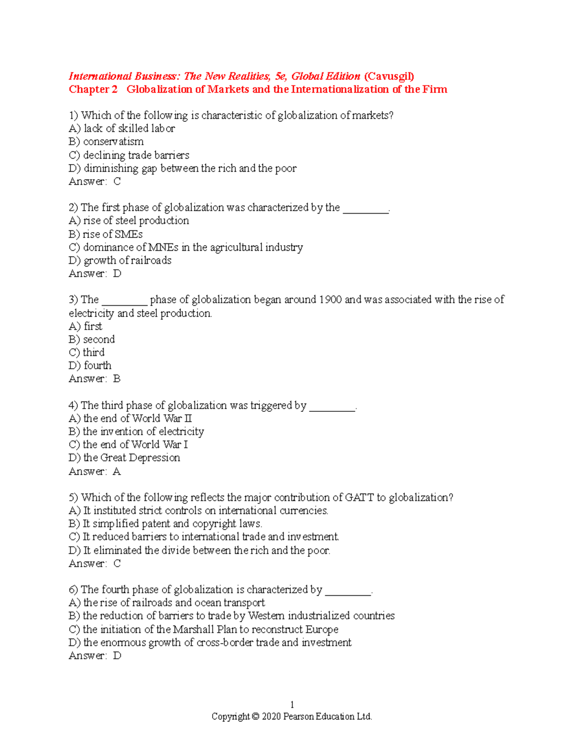 Chapter 2 Study Notes - MGT 440: Globalization of Markets - Studocu