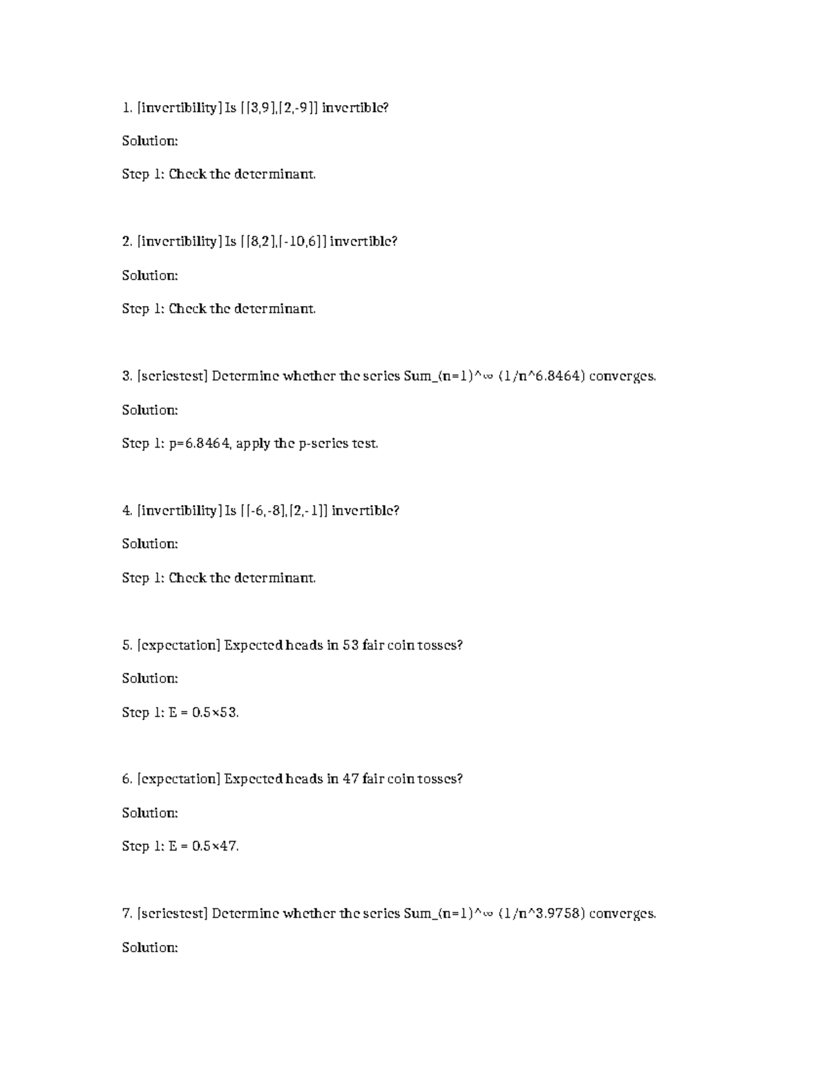 Math 2477 - Invertibility & Series Convergence Solutions - Studocu