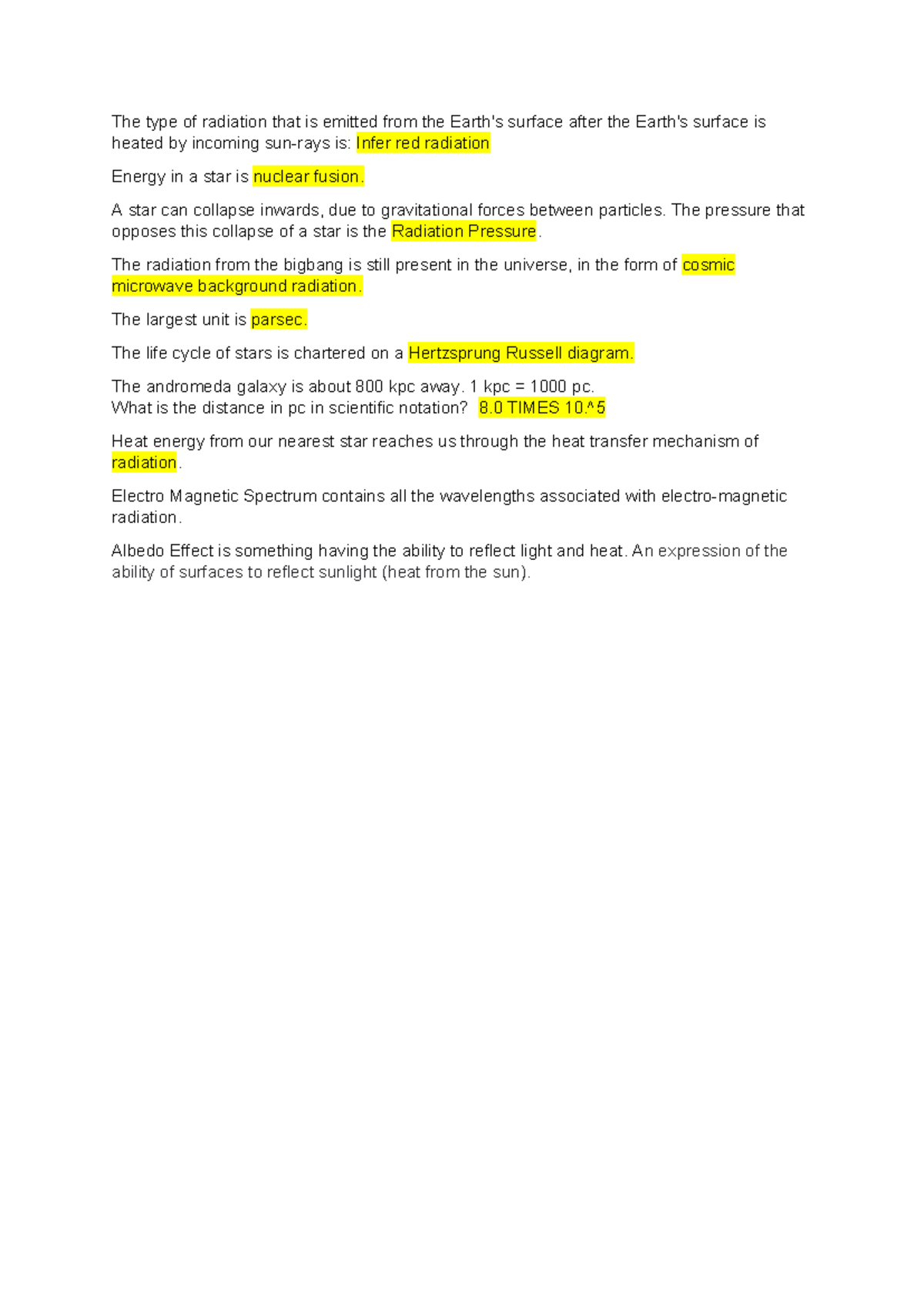 Science Notes: Radiation Types, Star Energy, and Cosmic Background ...