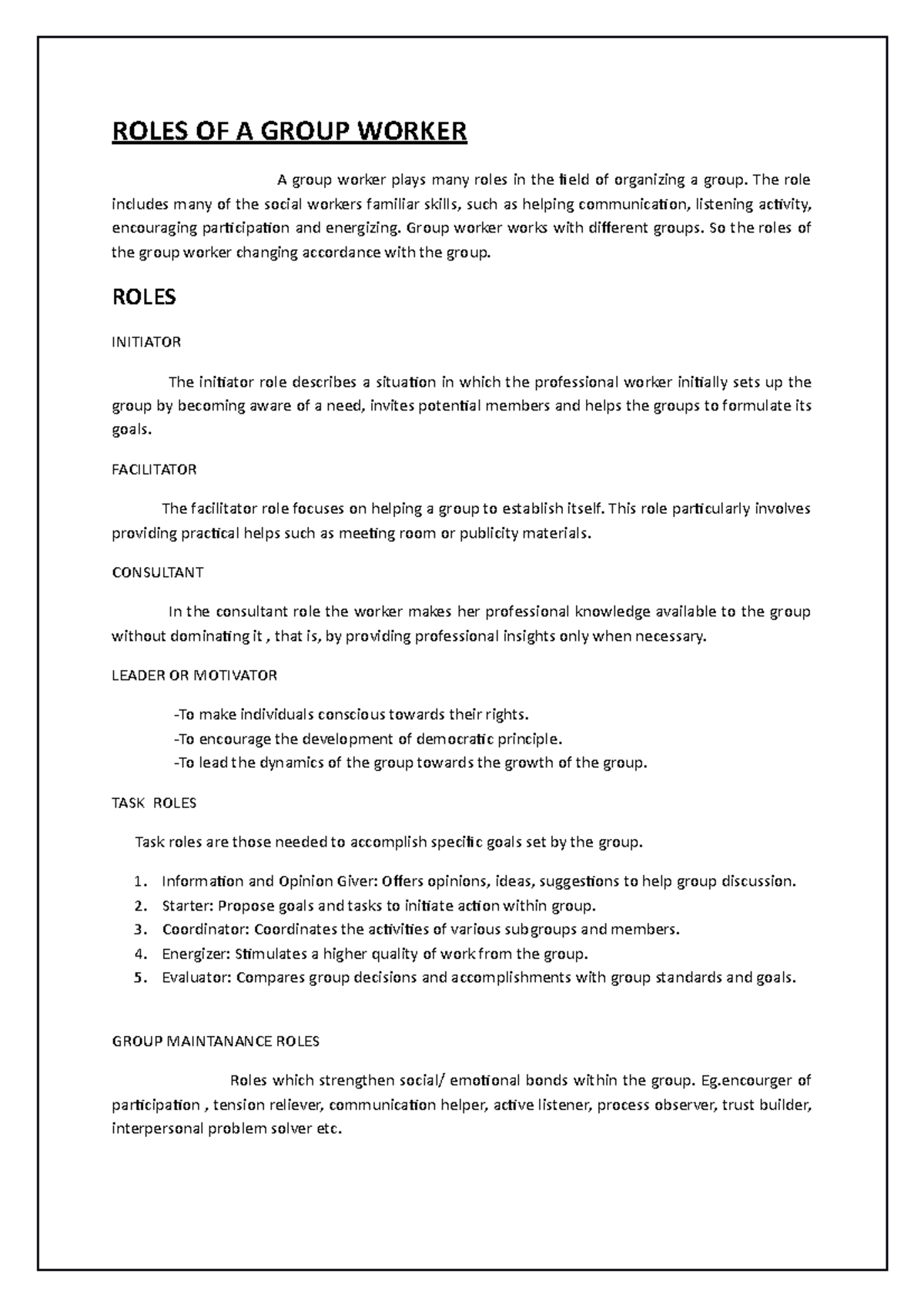 Roles of a Group Worker: Understanding Key Functions and ...