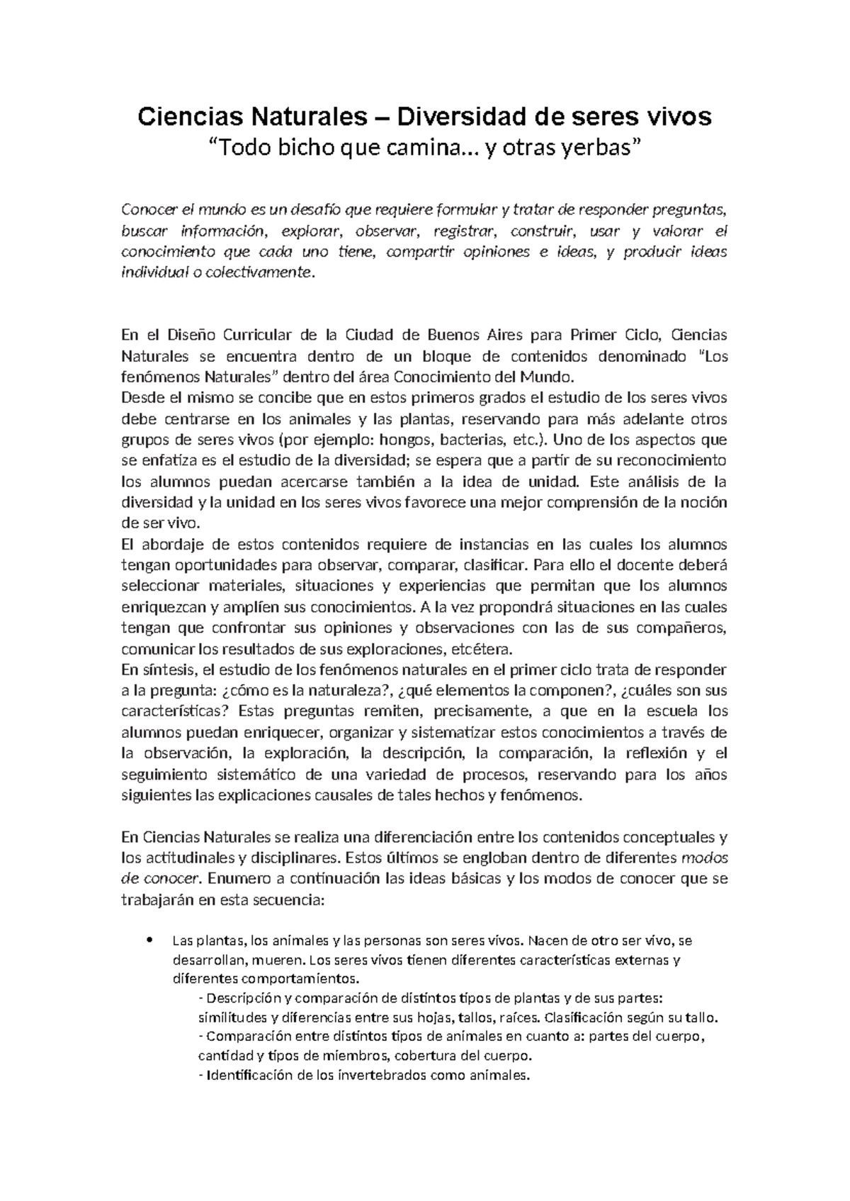 Ciencias Naturales 2C2B0: Diversidad de Bichos y Plantas en el Aula ...