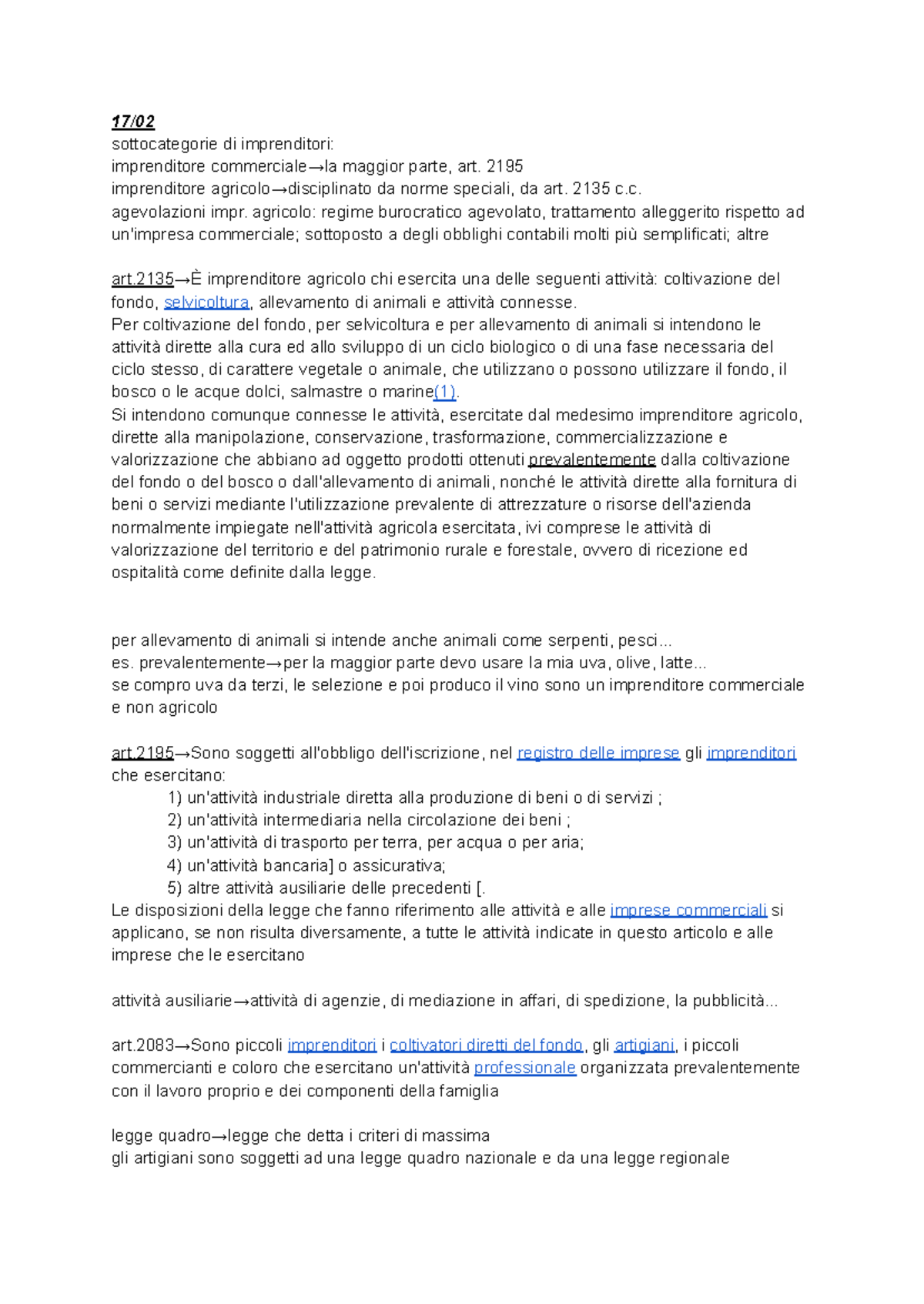 Sottocategorie di Imprenditori e Normative: Diritto Commerciale ...