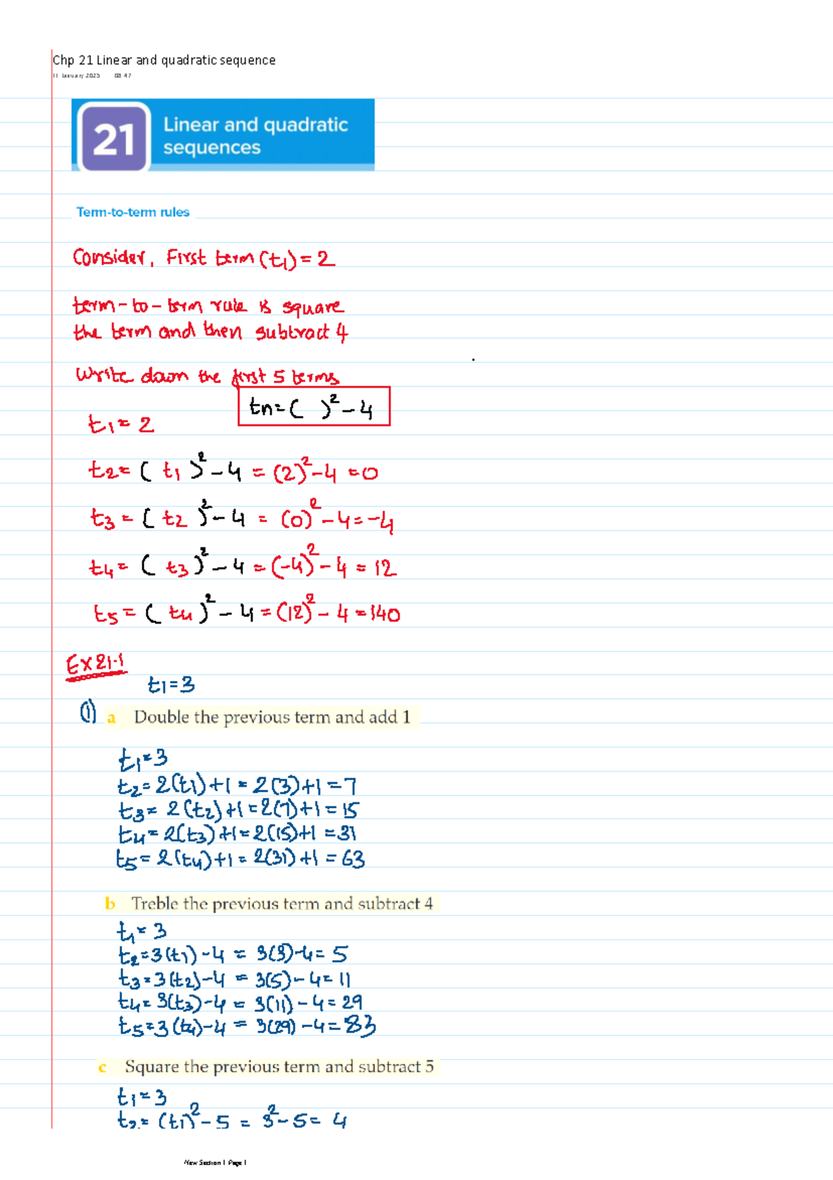 Chp 21 Linear and quadratic sequence - Mathematics: Analysis and ...