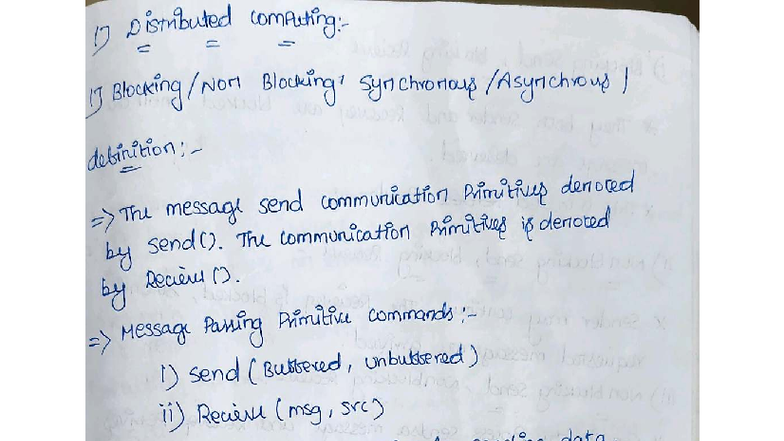 Distributed Blocking and Synchronous Communication Primitives (CS 101 ...