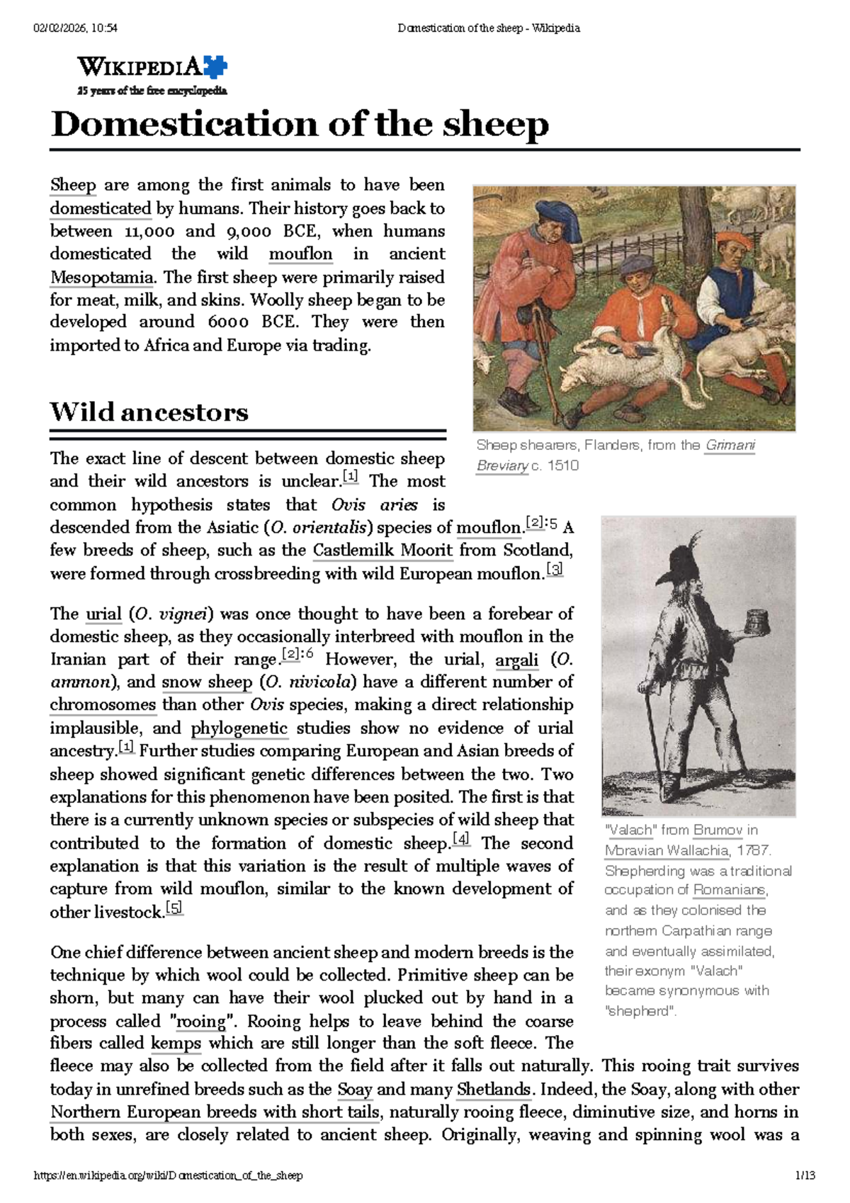 Domestication of Sheep: Historical Overview and Significance - Studocu