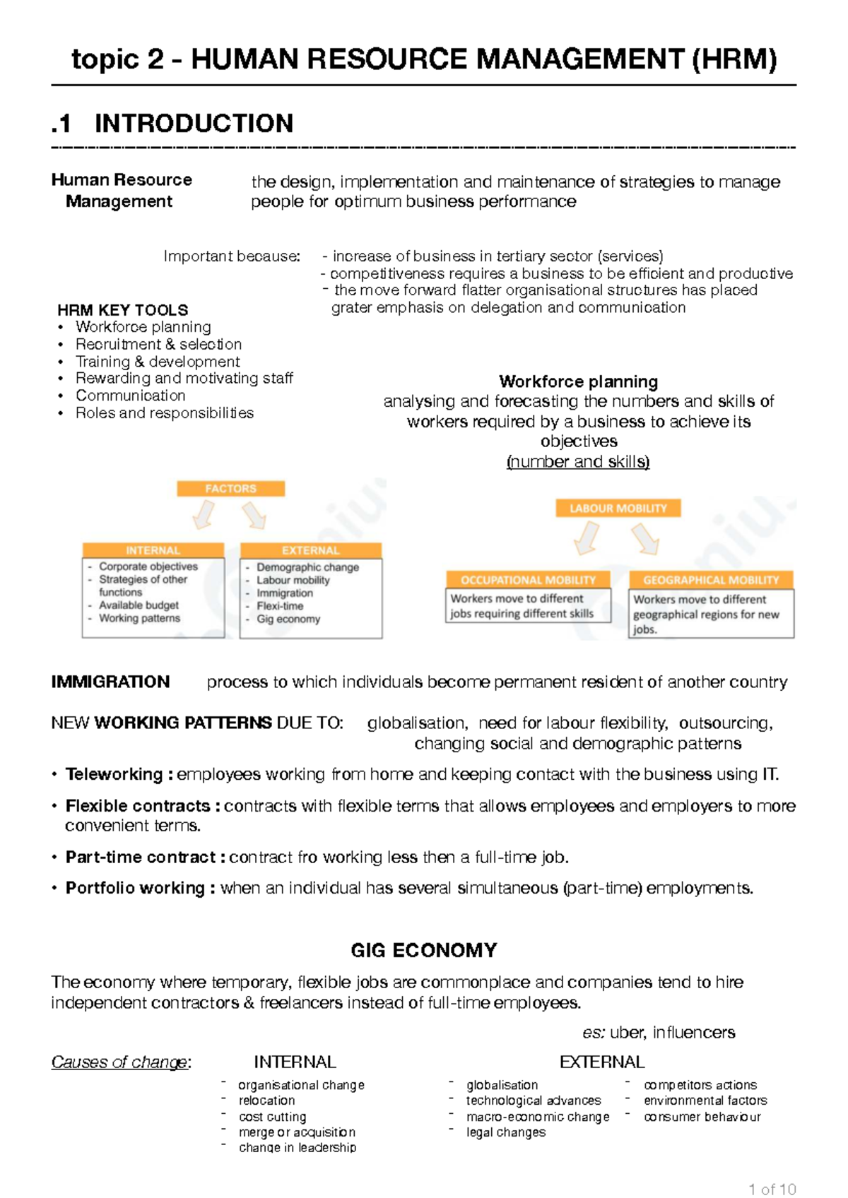 Topic 2 - HRM: Key Concepts and Organizational Structures - Studocu