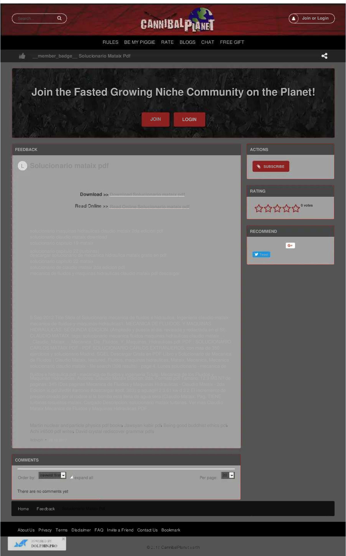 Pdf-solucionario-mataix-pdf-cannibal-planet-earth compress - Join the Fasted Growing Niche ...