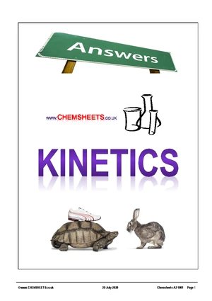 Kinetics Study Guide - Chemsheets A2-1001 Answers & Tasks - Studocu