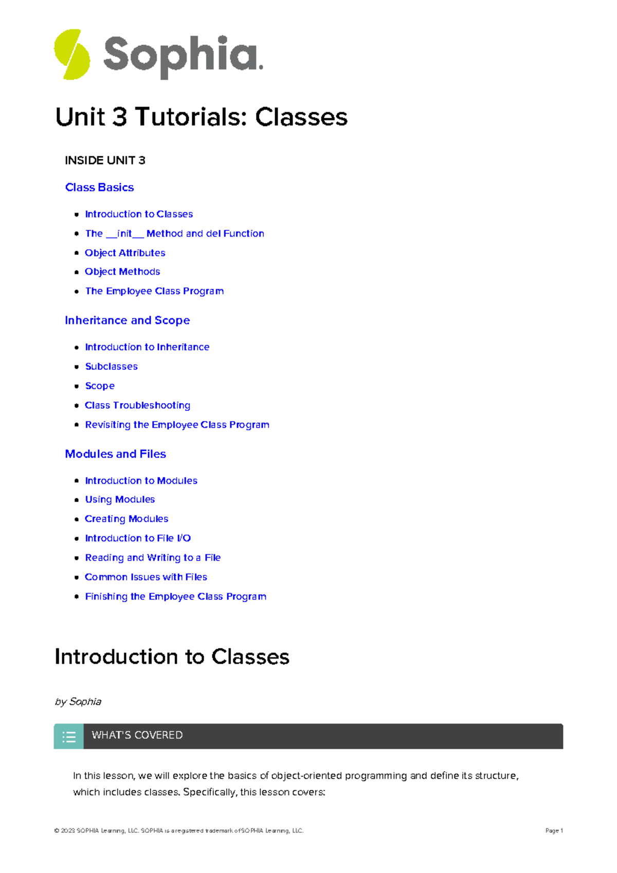Unit-3-tutorials-classes - Unit 3 Tutorials: Classes INSIDE UNIT 3 ...