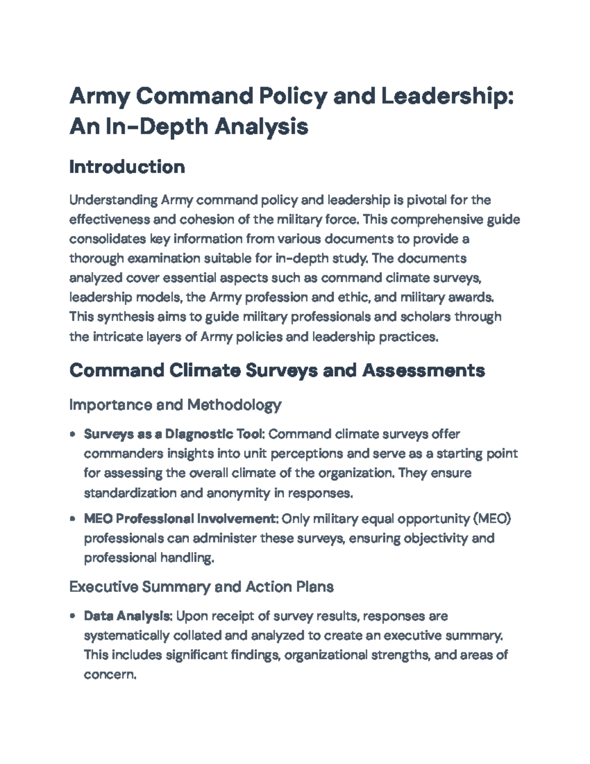 Army Command Policy & Leadership: A Comprehensive Study Guide - Studocu