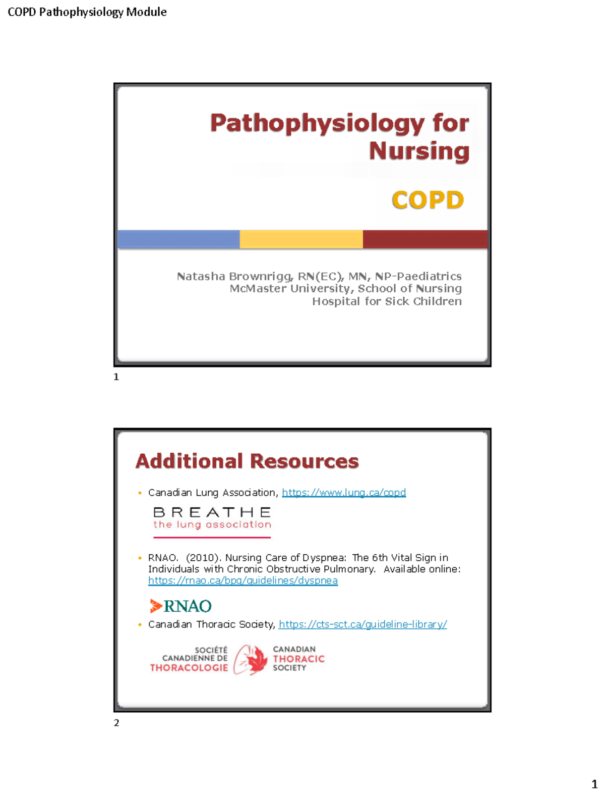 COPD Pathophysiology Module: Key Concepts for Nursing (NURS 101) - Studocu