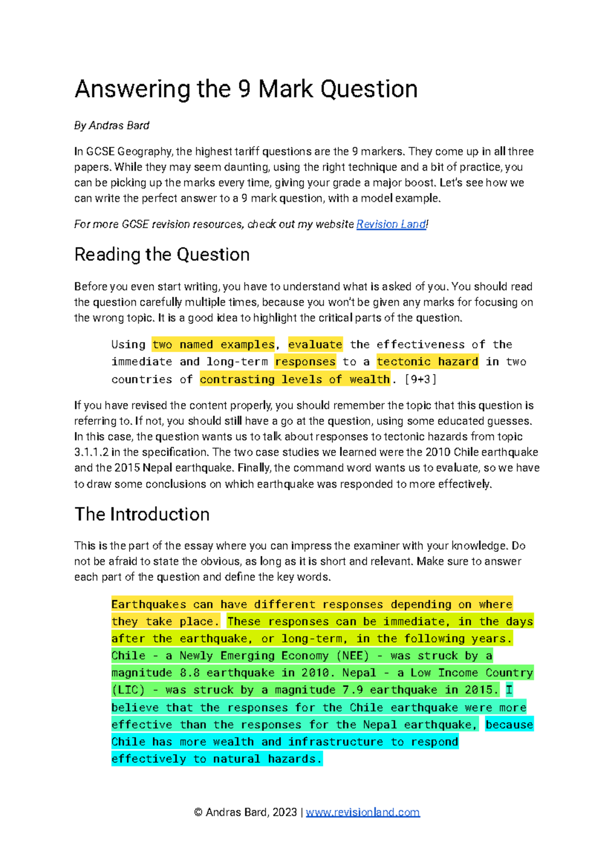 GCSE Geography: Mastering the 9 Mark Question Techniques - Studocu
