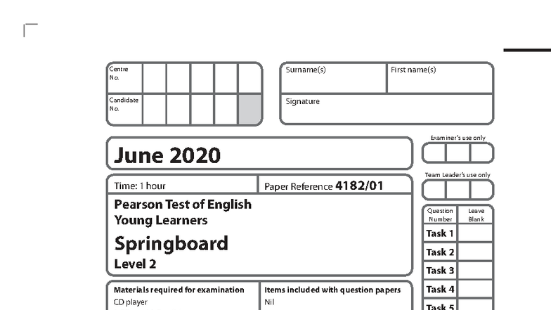 PEIC Springboard Level 2 Exam - June 2020 - Studocu